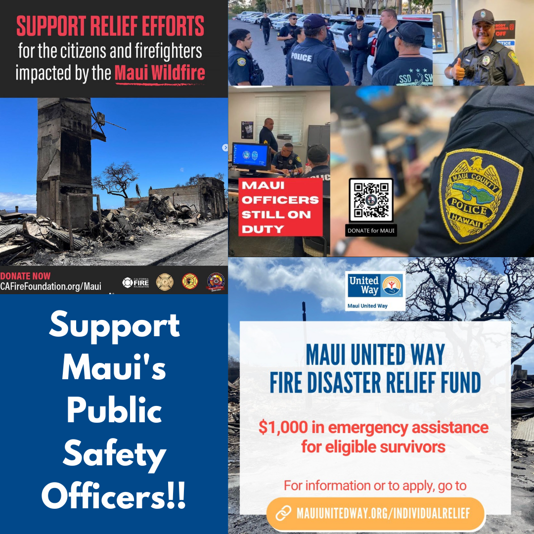 PSOA Raises Funds for Maui Police Officers, Fire Fighters & EMS Workers ...